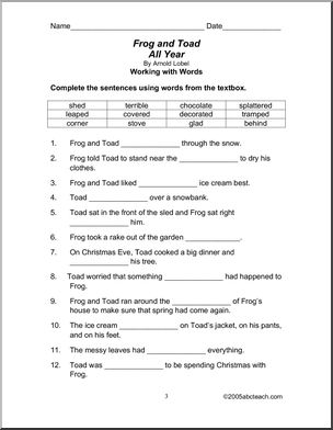 Book: Frog and Toad All Year (primary/elementary) – Abcteach