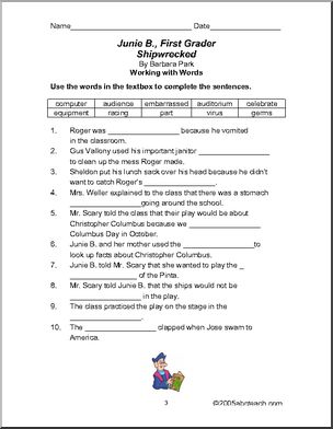 Book: Junie B., First Grader: Shipwrecked (primary) – Abcteach