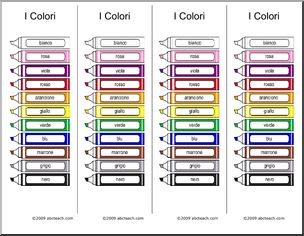 Italian: Bingo Calling Card–Colore/Forma – Abcteach