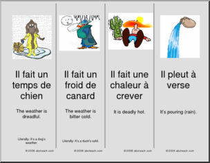 French: Bookmarks- weather idioms – Abcteach