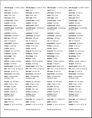 French: Bookmark, Connectors – Abcteach