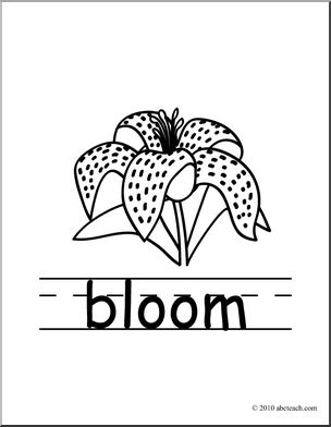 Clip Art: Basic Words: Bloom B&W (poster) – Abcteach