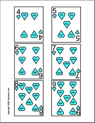 Math Cards: Candy Heart Card Deck – Blue Set – Abcteach