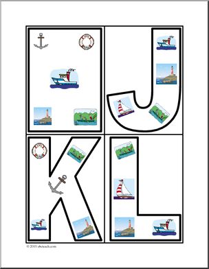 Alphabet Letter Patterns: Boat & Sailing (color) – Abcteach