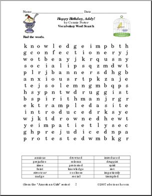 Book: Happy Birthday, Addy! (upper elem) – Abcteach