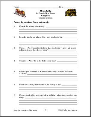 Meet Addy (elem/upper elem) Book – Abcteach