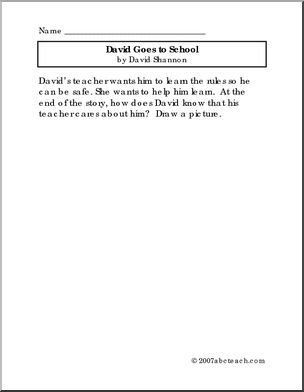 Book: David Goes to School (preschool/primary) – Abcteach