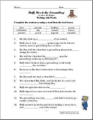 Fluffy Meets the Groundhog (elem) Book – Abcteach