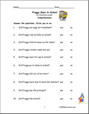 Froggy Goes to School (primary) Book – Abcteach