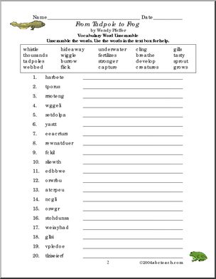 From Tadpole to Frog (elementary) Book – Abcteach