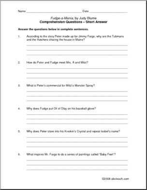 Book: Fudge-a-Mania (elem) – Abcteach