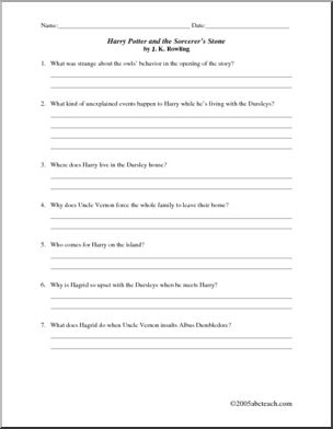 Book: Harry Potter 1, The Sorcerer’s Stone (upper elem/middle) – Abcteach