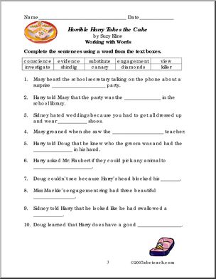 Book: Horrible Harry Takes the Cake (elem) – Abcteach