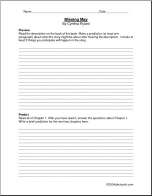 Missing May, chapter 1 (upper elem/middle) Book – Abcteach