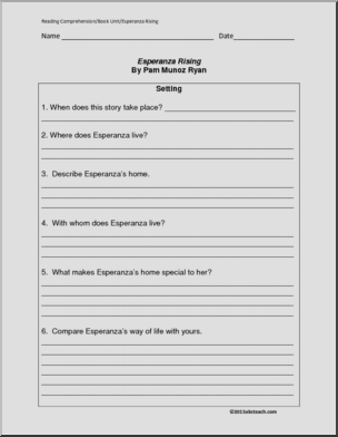 Book Unit: Esperanza Rising (grades 4+) – Abcteach