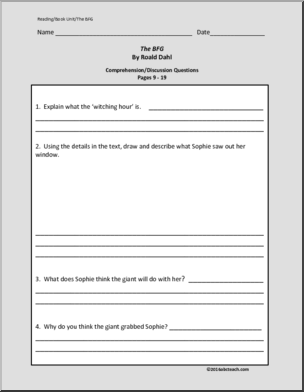 The BFG Book Unit – Abcteach