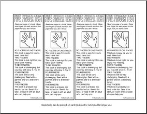 Bookmarks: Five-Finger Test (b/w) – Abcteach