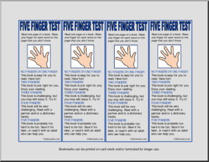 Five Finger Test (color)’ Bookmark – Abcteach