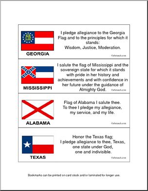 Bookmarks: U.S. State Pledges – Abcteach