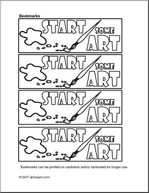 Bookmarks: Art (b/w) – Abcteach