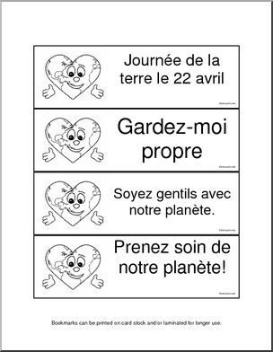 French: Marque-Pages- Earth Day – Abcteach