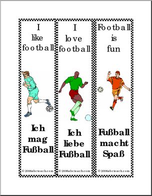 Bookmarks: German — Football theme (1) – Abcteach