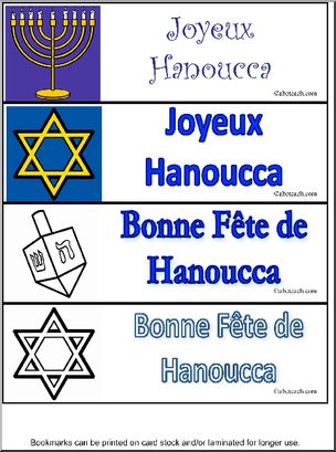 French: Marque-pages –Hanoucca – Abcteach
