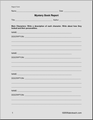 Book Report Form: Bears – Abcteach