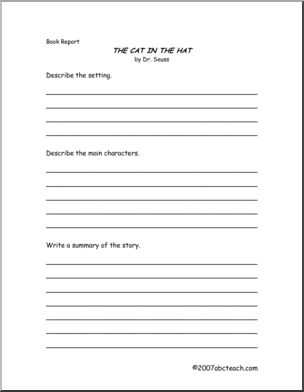 The Cat in the Hat Book Report – Abcteach