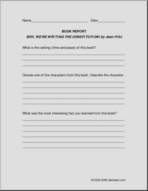 A Project (upper elem/middle) Book Report – Abcteach