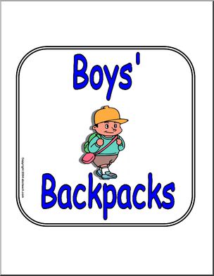 Sign: Boys’ Backpacks – Abcteach