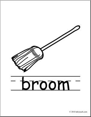 Clip Art: Basic Words: Broom B&W (poster) – Abcteach