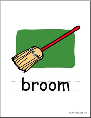 Clip Art: Basic Words: Broom Color (poster) – Abcteach