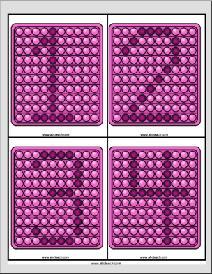 Bubble Poppers (10×10): Flash Cards – Numerals 1-20 (color) – Abcteach
