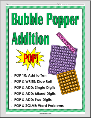 Bubble Poppers: Addition – Abcteach