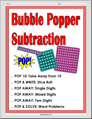 Bubble Poppers: Subtraction – Abcteach