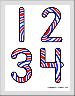 Bulletin Board: Red, White & Blue Numbers – Abcteach