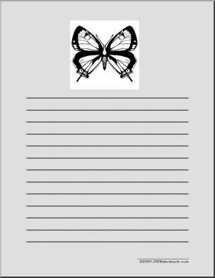 Writing Paper: Butterfly (elementary) – Abcteach