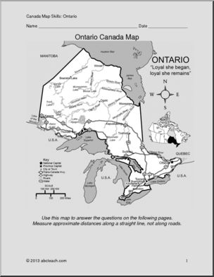Map Skills: Ontario, Canada (with map) – Abcteach