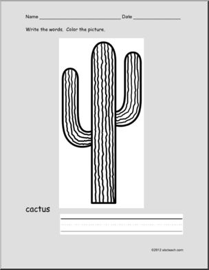 Write and Color “cactus” (ESL) – Abcteach