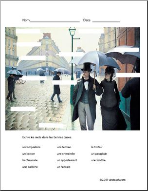 French: Vocabulary/Art Exercise – Abcteach