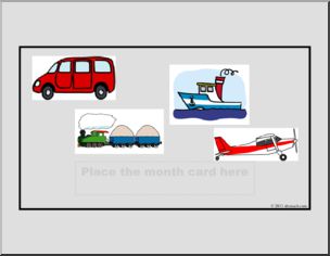 Calendar: Patterned Transportation Theme (Header) – Abcteach