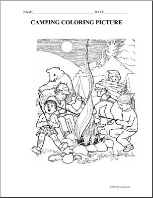 Coloring Page: Camp – Abcteach
