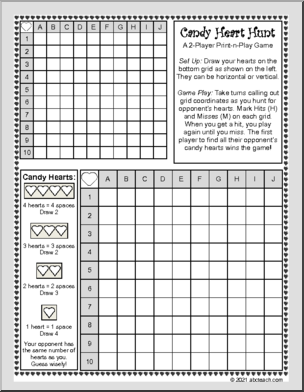Candy Heart Hunt – a 2-player Print-n-Play Game – Abcteach