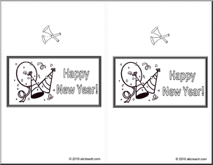 Candy Wrapper: Happy New Year! (b/w) – Abcteach