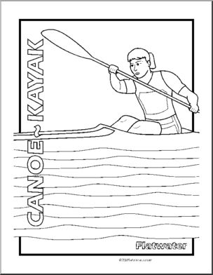 Coloring Page: Sport – Canoe-Kayak Flatwater – Abcteach