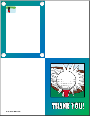 Golf-Themed Thank You Card – Abcteach