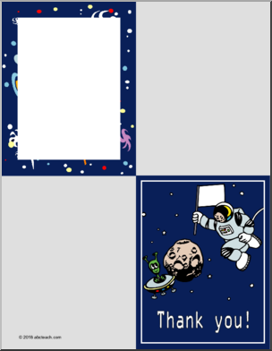 Space-Themed Thank You Card – Abcteach
