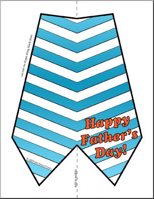 Greeting Card: Happy Father’s Day – tie theme (color) – Abcteach