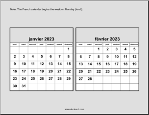 2023 French CD Calendar Project – Abcteach